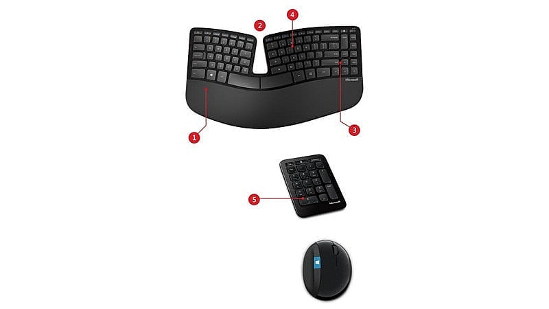 Microsoft L5V-00016 Kablosuz Ergonomik Desktop USB Türkçe Klavye ...
