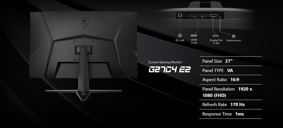 MSI G27C4 E2 27 inç 170Hz 1Ms Freesync Premium Full HD Curved Gaming ...