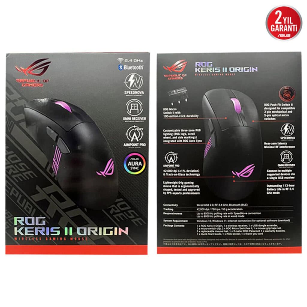 ASUS ROG Keris II Origin 8K Hz Gaming Mouse - Laptop.Com.TR